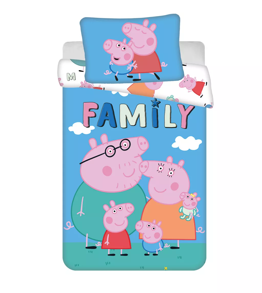 Peppa Wutz Big Pig Family Kinderbettwäsche 100×135cm, 40×60 cm - Disne
